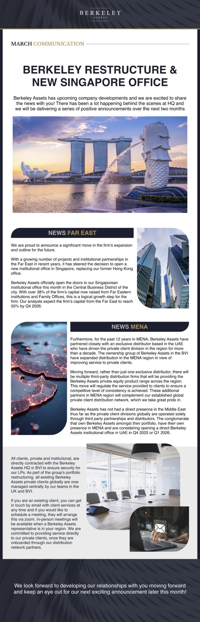 Berkeley Restructure and New Singapore Office - Berkeley Assets